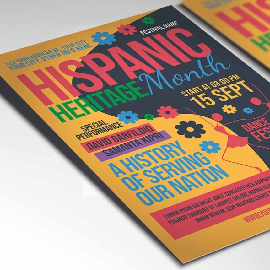 Hispanic Heritage Flyer - PSD Template | PSDmarketHair Flyer