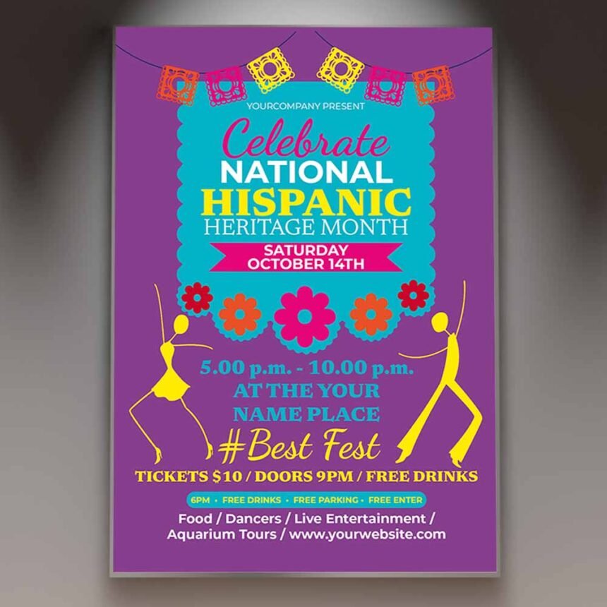 Hispanic Heritage Flyer - PSD Template | PSDmarketHair Flyer