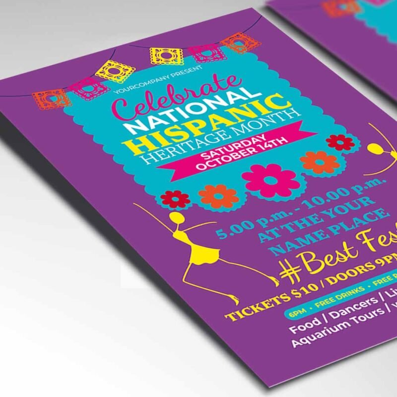 Hispanic Heritage Flyer - PSD Template | PSDmarketHair Flyer