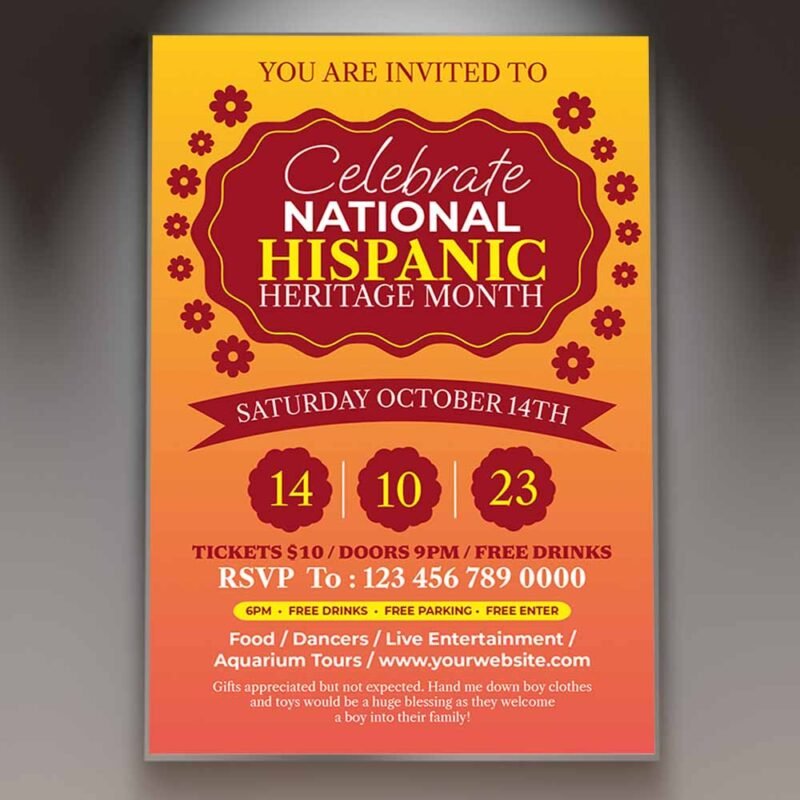 Hispanic Heritage Flyer - PSD Template | PSDmarketHair Flyer