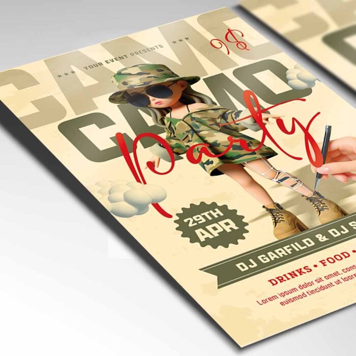 Download Camo Party PSD Template Flyer | PSDmarket
