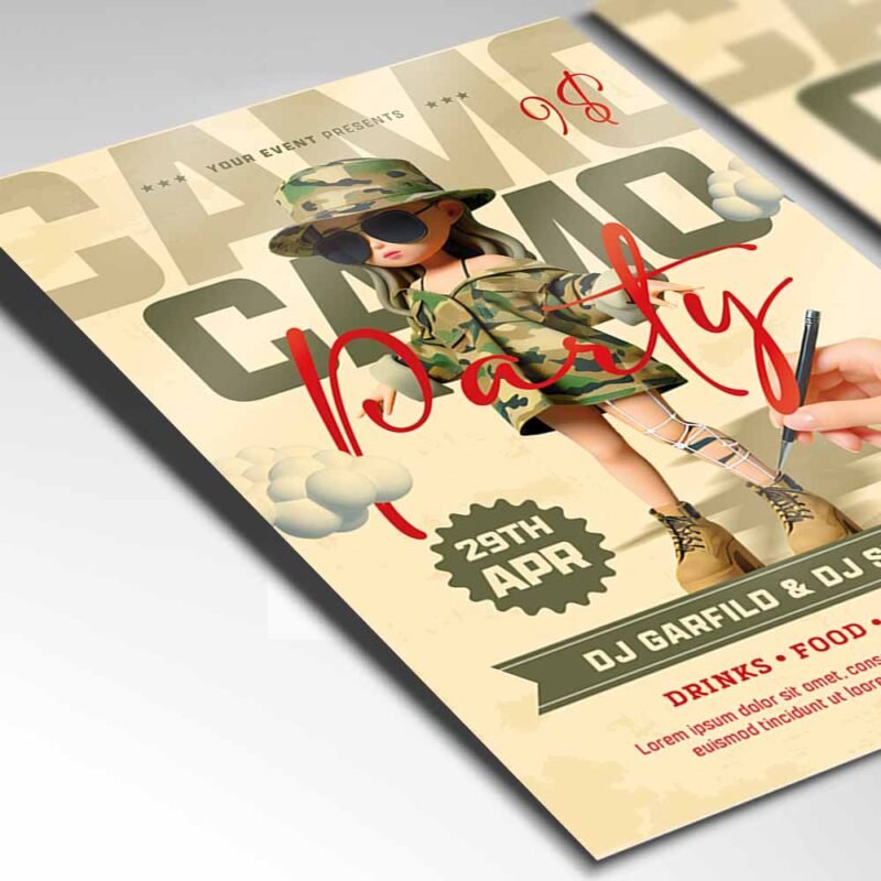 Download Camo Party PSD Template Flyer | PSDmarket