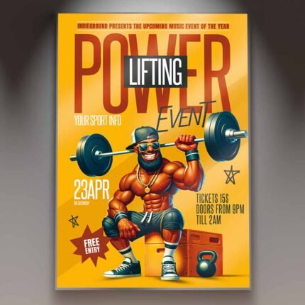 Powerlifting Day Card Printable PSD Template | PSDmarket