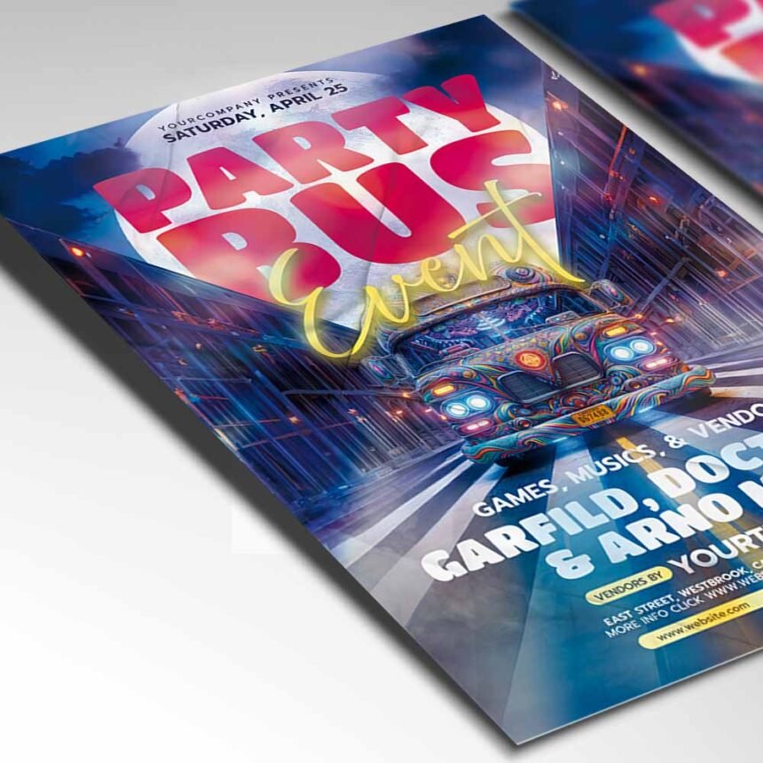 Download Party Bus Templates in PSD & Vector | PSDmarket