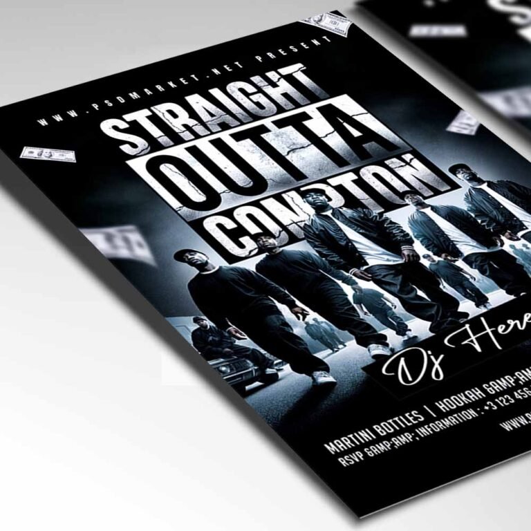Straight Outta Compton Flyer - PSD Template | PSDmarket