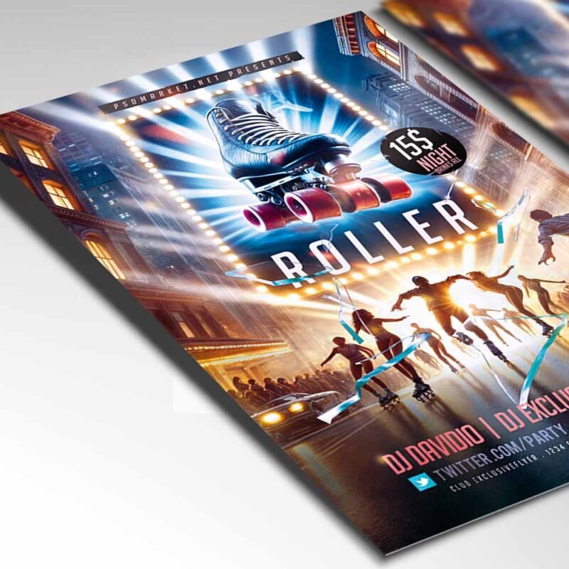 Download Roller Skating Flyer - PSD Template | PSDmarket