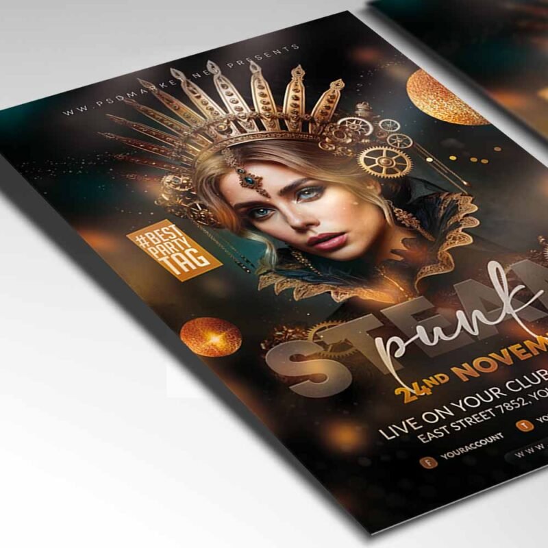 Download Steampunk Flyer - PSD Template | PSDmarket