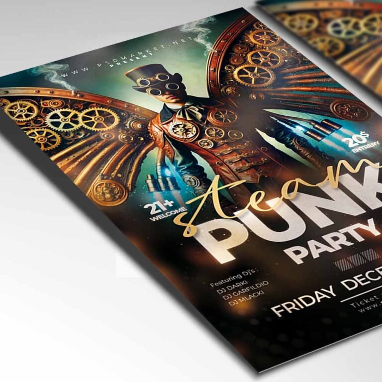 Download Steampunk Flyer - PSD Template | PSDmarket