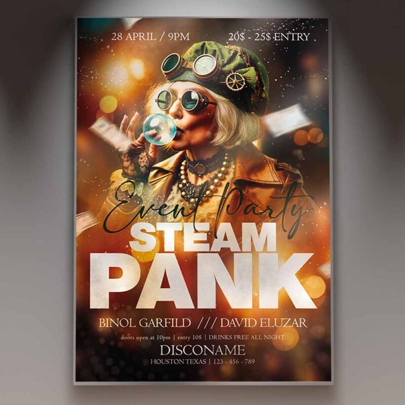 Download Steampunk Flyer - PSD Template | PSDmarket