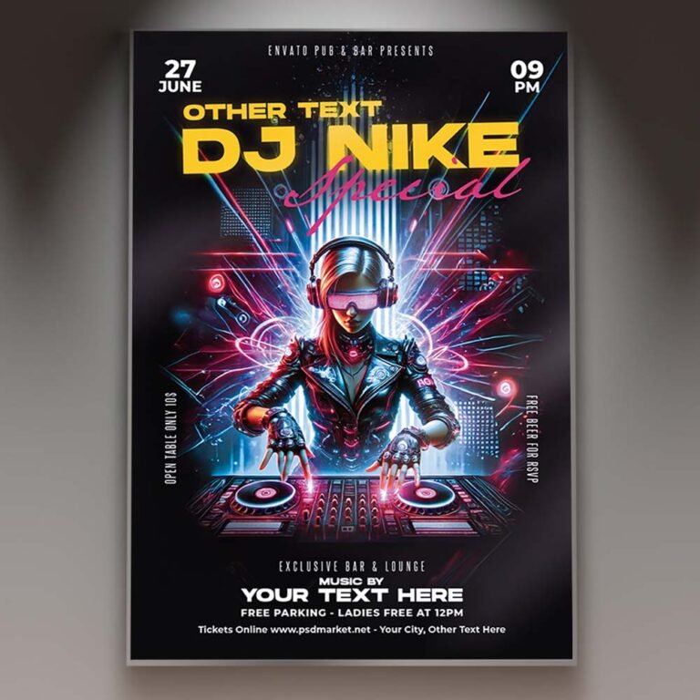 Pop Night - Club Flyer PSD Template | PSDmarket